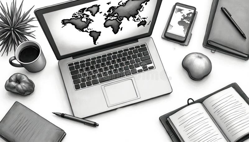 Technology Illustration Workplace Concept Map Stock Illustrations – 637 ...