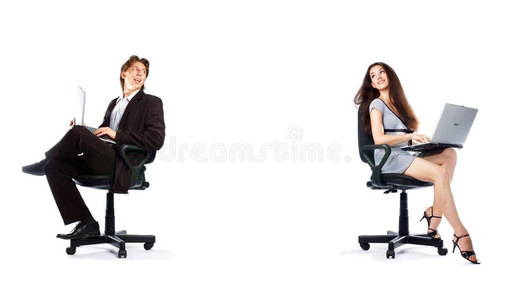 Laptops stock photo. Image of businesswoman, male, intelligence - 3214314