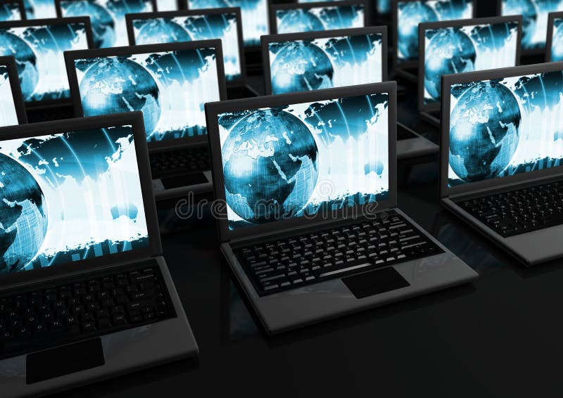 Hundreds of computers stock illustration. Illustration of tower - 6443819