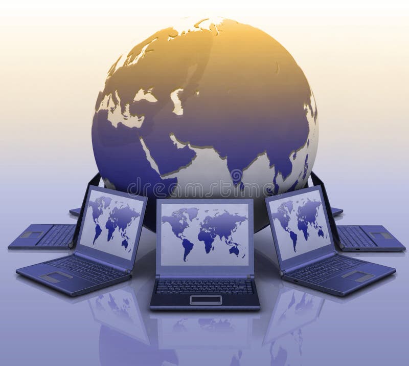 Global Network the Internet. Stock Illustration - Illustration of group ...