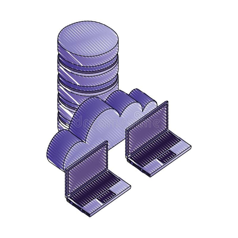 3d Laptops And Server Stock Illustration Illustration Of Server 57606578