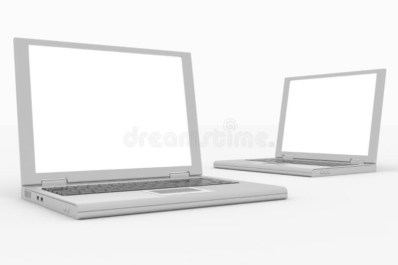 Laptops Computer Isolated on White. Stock Illustration - Illustration ...