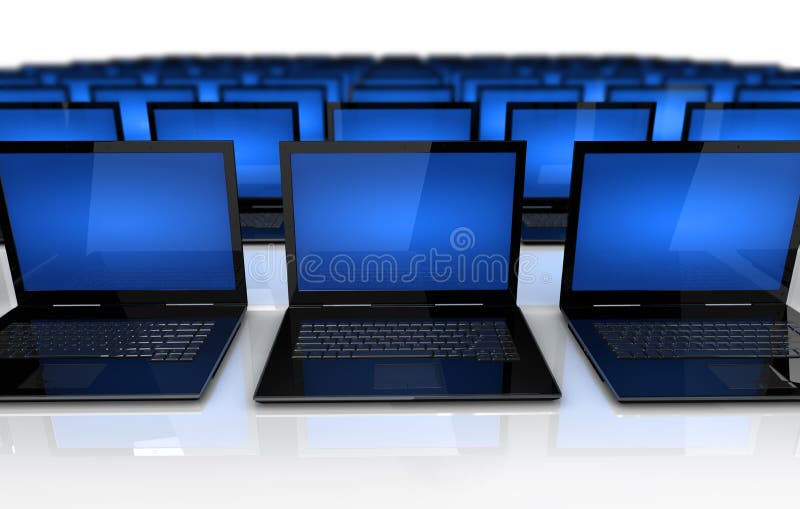 Laptops everywhere stock illustration. Illustration of connection ...