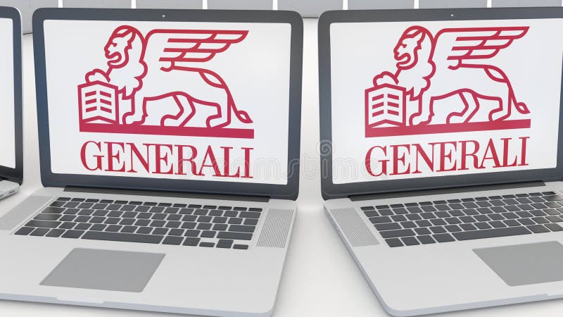 Generali Group Logo on the Screen in a Meeting Room. Editorial 3D ...