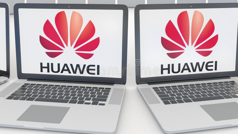 HUAWEI Logo Made with Computer Code on the Laptop Screen. Editorial ...