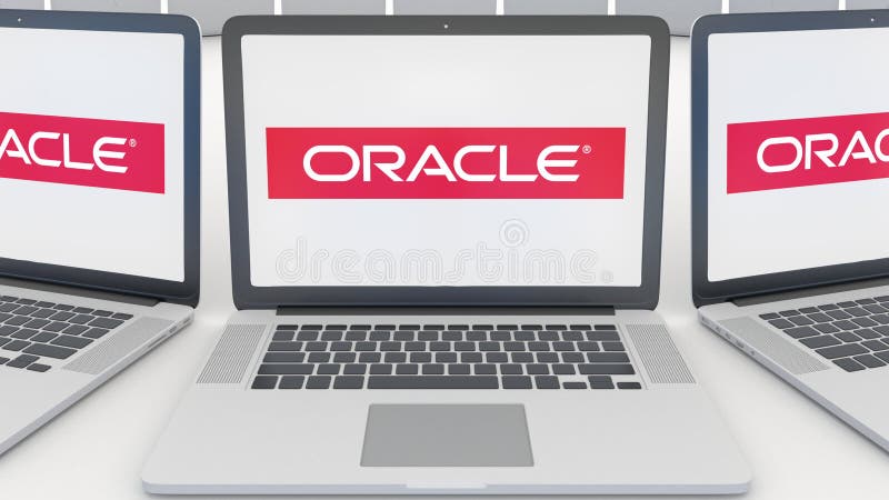 Oracle Corporation Logo on the Wall of the Server Room. Editorial 3D ...