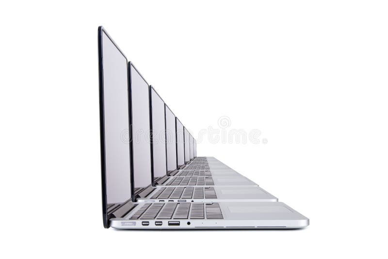 Students Sitting in Row Using Laptops in Library Stock Photo - Image of ...