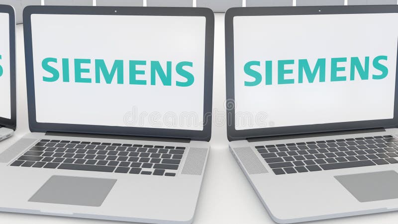 Siemens Logo Made of Flashing Hexadecimal Symbols on Computer Screen ...