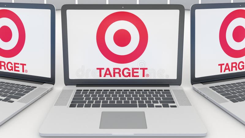 Laptops with Target Corporation Logo on the Screen. Computer Technology ...