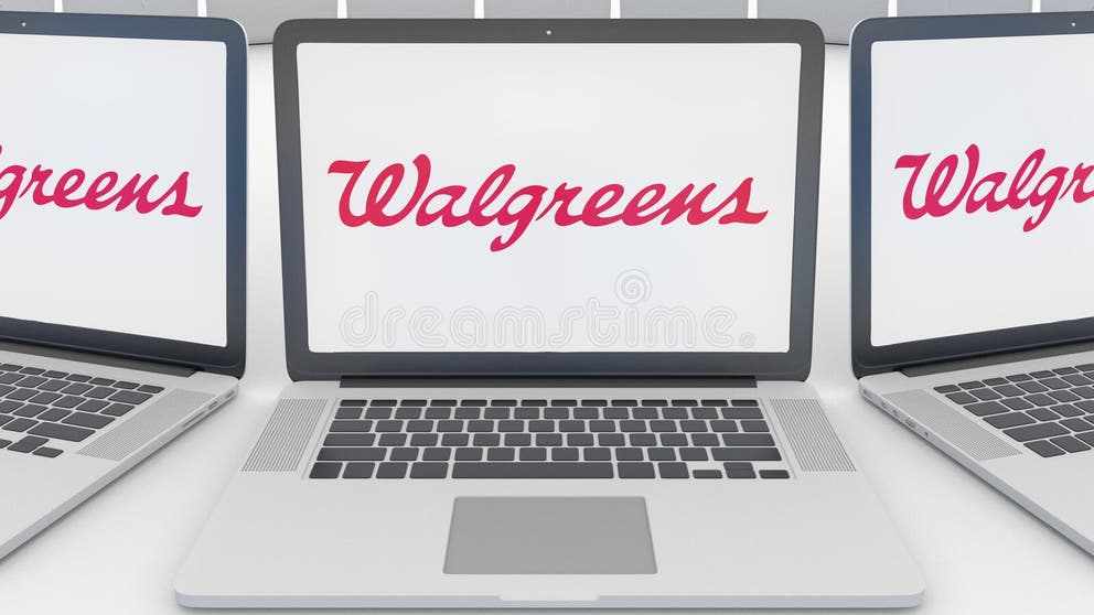 Laptops with Walgreens Logo on the Screen. Computer Technology ...