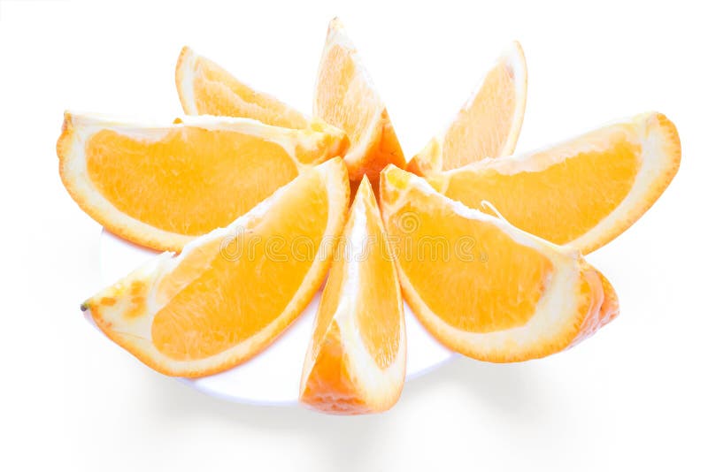Laranja cortada imagem de stock. Imagem de casca, branco - 18337855