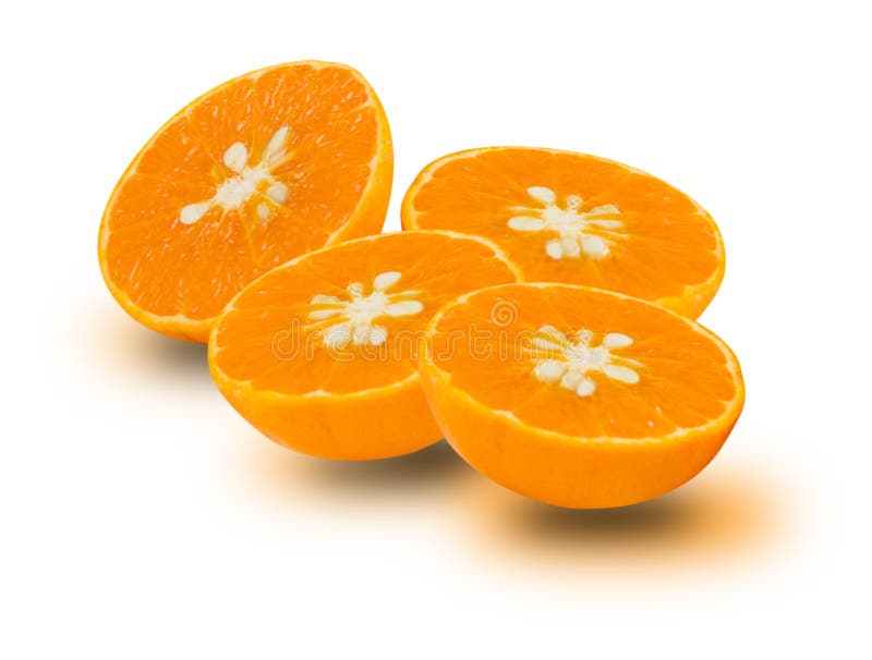 Laranja cortada foto de stock. Imagem de branco, fresco - 26613318