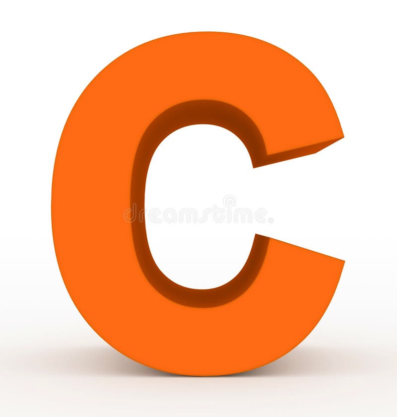 Laranja Da Letra C 3d Isolada No Branco Ilustração Stock - Ilustração ...