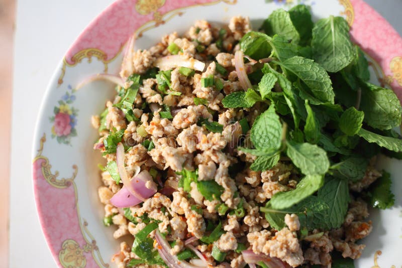 Larb pork stock photo. Image of restaurant, food, asia - 85179986