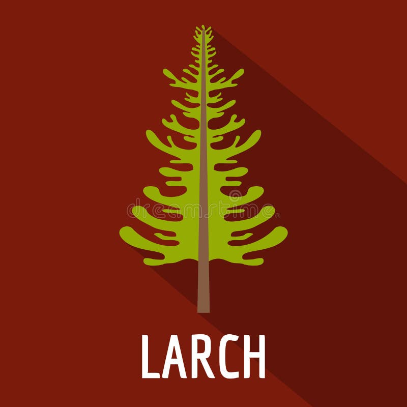Larch Tree Icon, Flat Style Stock Illustration - Illustration of nature ...