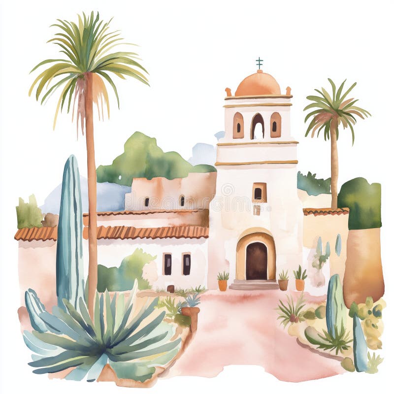 Larco Museum. Larco Museum Hand Drawn Watercolor Illustration Stock ...