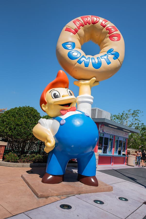 Lard Lad Donuts statue editorial stock photo. Image of famous - 282936248