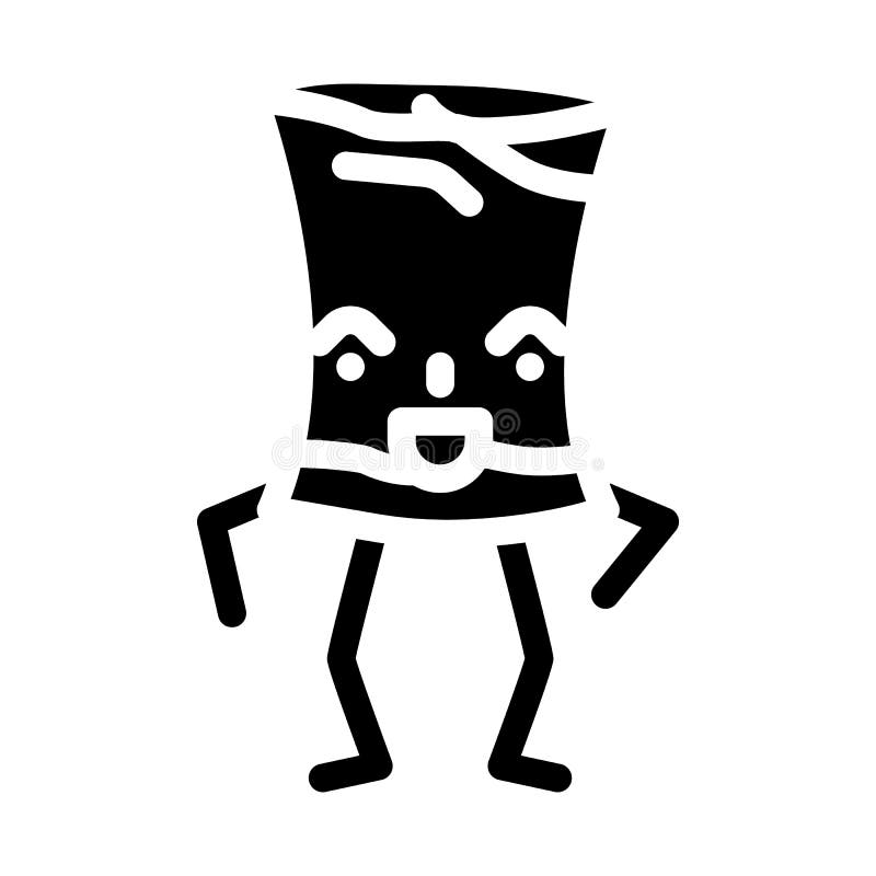 Lard Meat Character Glyph Icon Vector Illustration Stock Vector Illustration Of Comic Sign