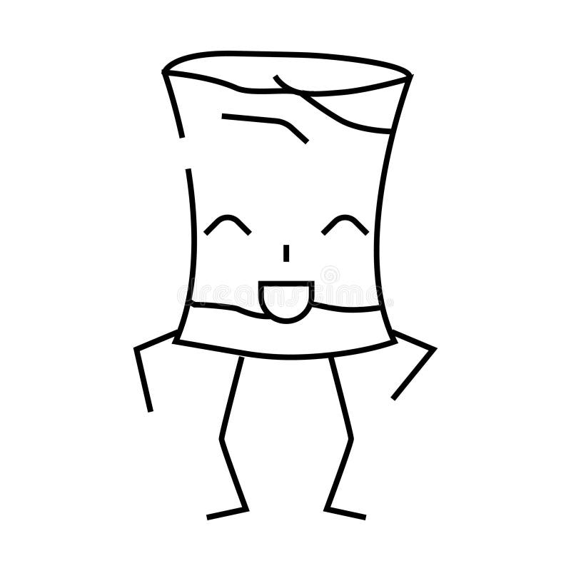 Lard Meat Character Line Icon Vector Illustration Stock Illustration Illustration Of Comic