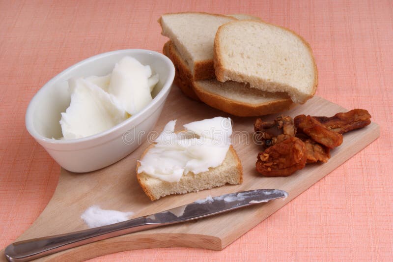 Lard with Salt on Home Baked Bread Stock Image - Image of lard, butter ...