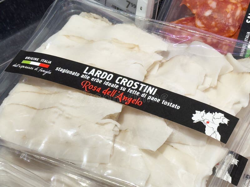 Lardo Crostini Packaged Italian Specialty Product with Map Design ...