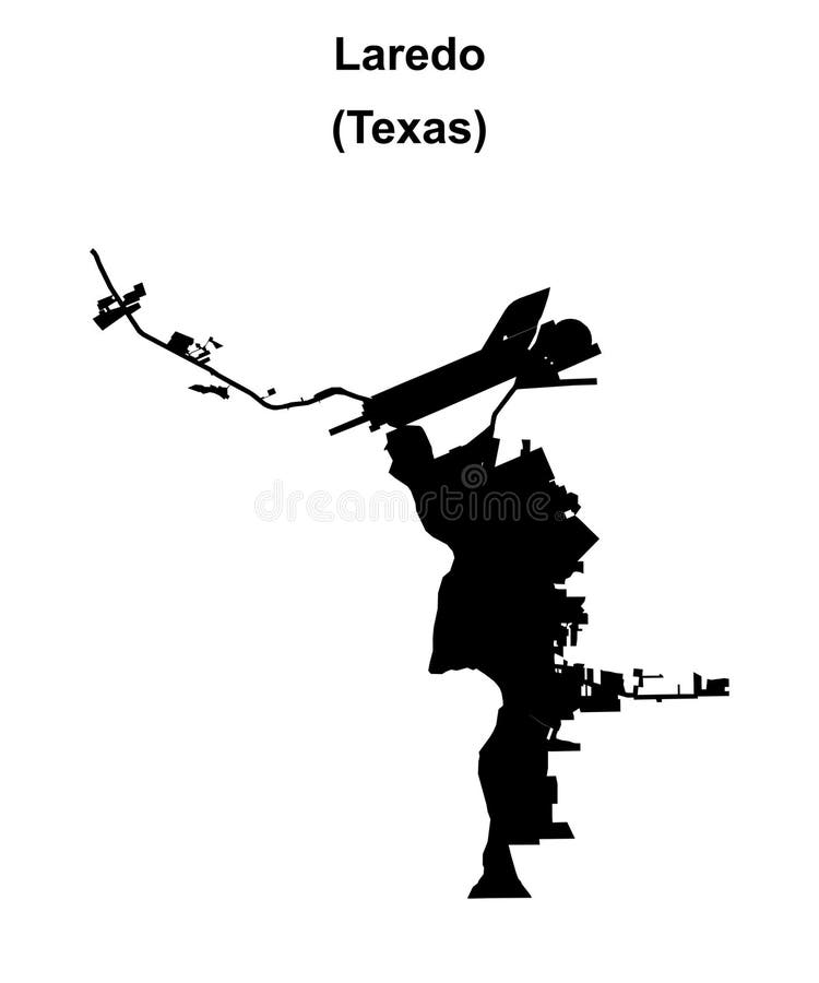 Laredo outline map stock illustration. Illustration of border - 357646758
