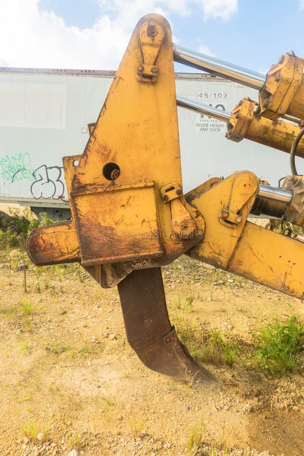 Large Abandoned Construction Tractor Stock Photo - Image of corrosion ...