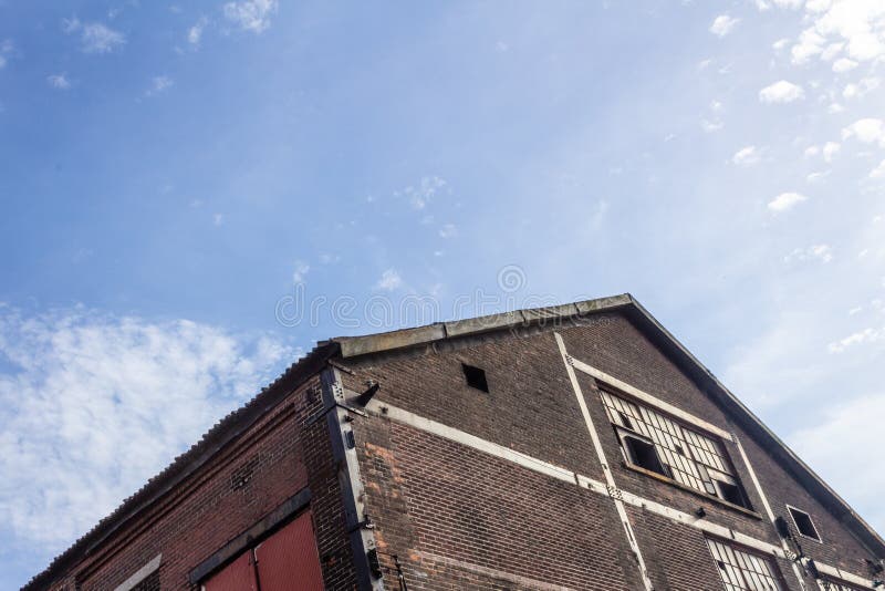 Large Abandoned Industrial Brick Building with Brick Facade Stock Image ...