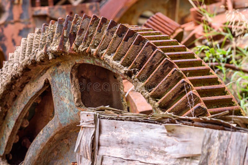 Old Rusty Machine Parts stock image. Image of large - 186453827