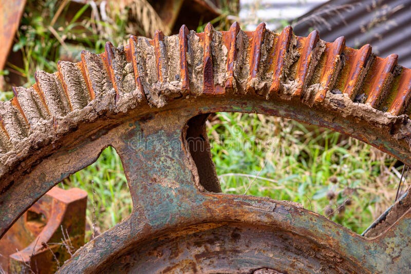 Old Rusty Machine Parts stock photo. Image of demolished - 186453838