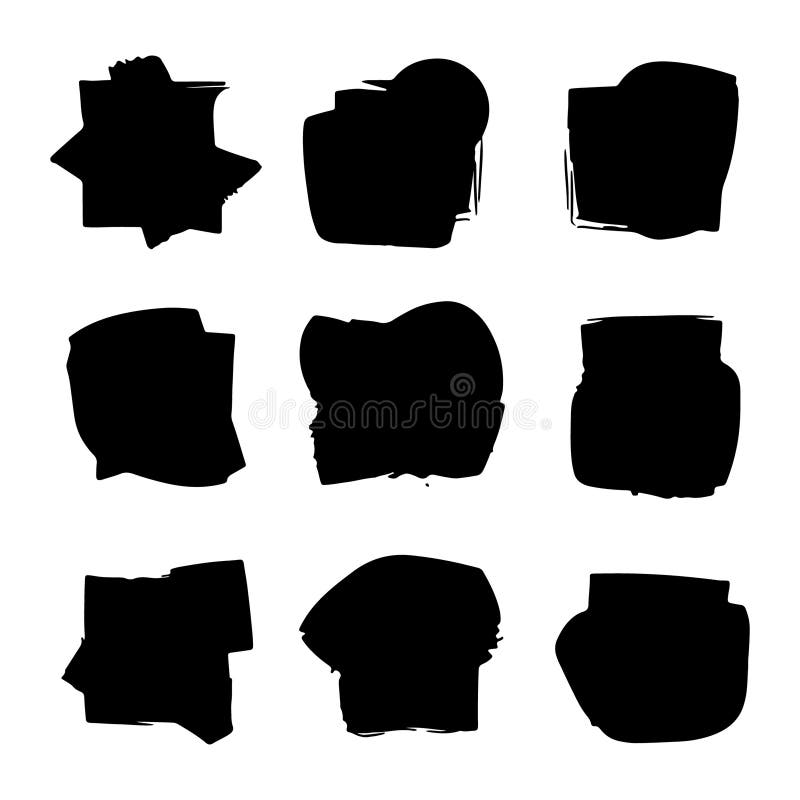 Large Abstract Brush Pack. Extensive Pack of Bold Vector Brush Marks in ...
