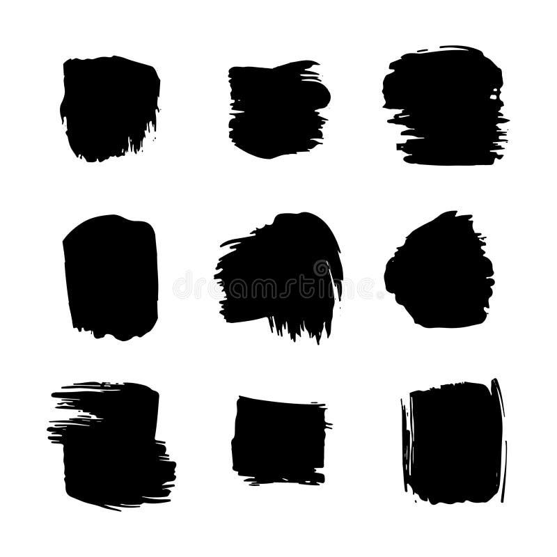 Large Abstract Brush Pack. Extensive Pack of Bold Vector Brush Marks in ...