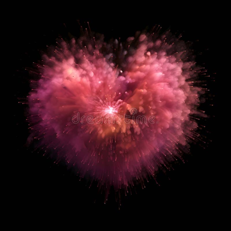 A Large Abstract Heart in the Form of Fireworks Stock Vector ...