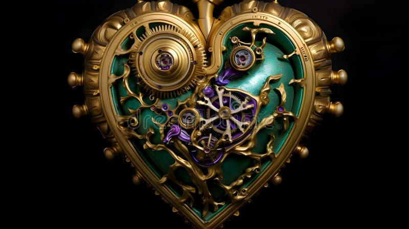 A Large Abstract Heart in the Form of Mechanical Wheels Stock Vector ...