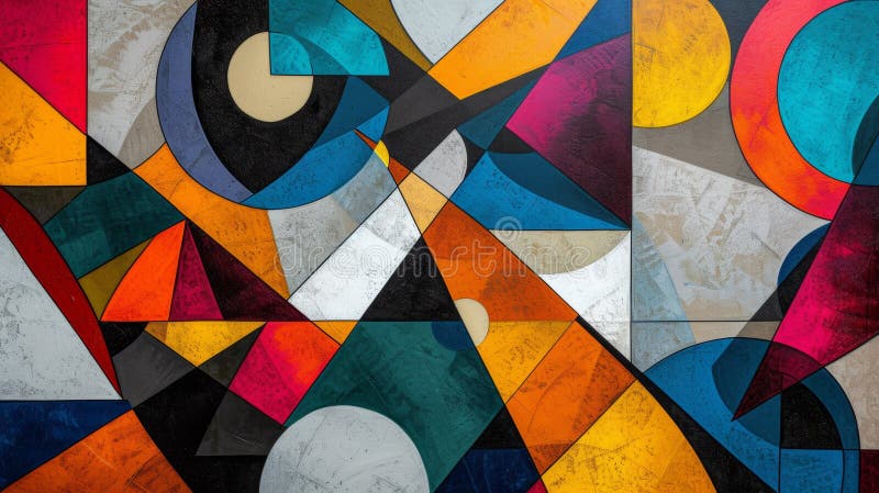 A Large Abstract Painting with Many Colors and Shapes, AI Stock Photo ...