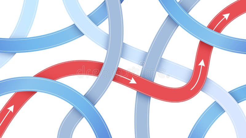 Large Abstract Roads, Gradient Lines Intersect in Various Directions ...