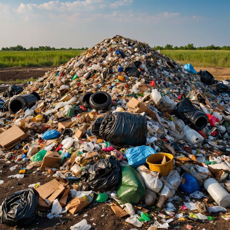 Large Accumulation of Trash in an Open Landfill Environment Stock ...