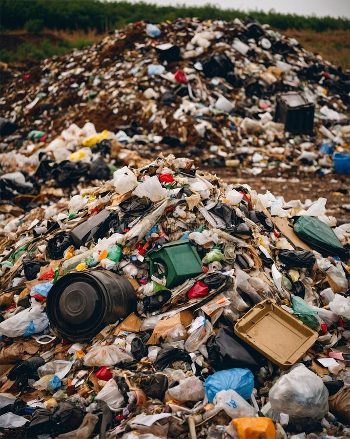 Large Accumulation of Trash in an Open Landfill Environment Stock ...