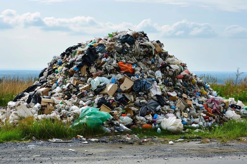 A Large Accumulation of Waste Dumped at the Side of a Road ...