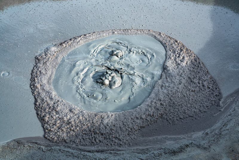 Large Active Mud Volcano Crater Stock Image - Image of clay, large ...