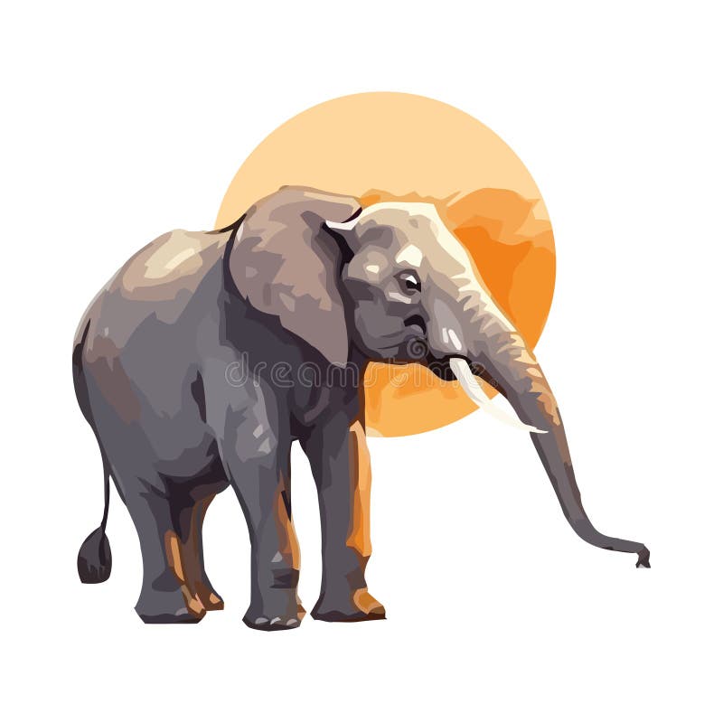 Large African Elephant Walking Stock Vector - Illustration of design ...