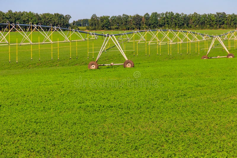 Large Agricultural Irrigation System in Field Stock Image - Image of ...