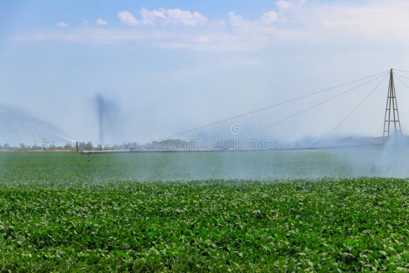 Large Agricultural Irrigation System in Field Stock Photo - Image of ...