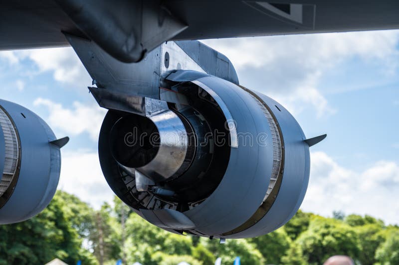 Large Aircraft Engine on a Military Transport Plane.. Stock Image ...
