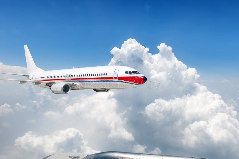 Large Aircraft Flying in the Sky Stock Photo - Image of success ...