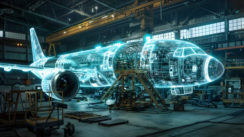A Large Airplane is Being Built in a Hangar Generated by AI Stock ...