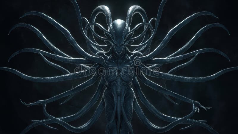 A Large Alien Creature with Many Tentacles and Arms, AI Stock Image ...