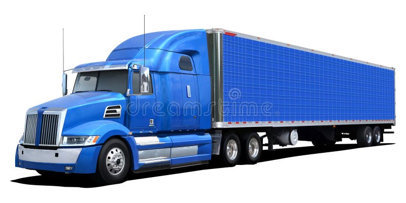 Blue American Trailer Truck Stock Illustration - Illustration of ...