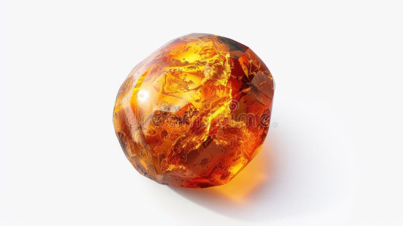 A Large Amber Colored Stone with a Rough Surface Stock Image - Image of ...