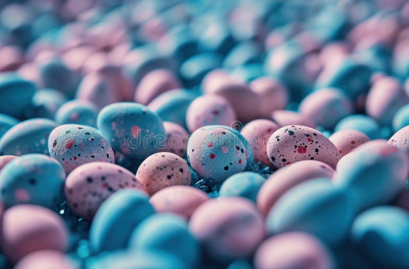 A Large Amount of Colored Eggs Sit on a Blue Base Stock Image - Image ...